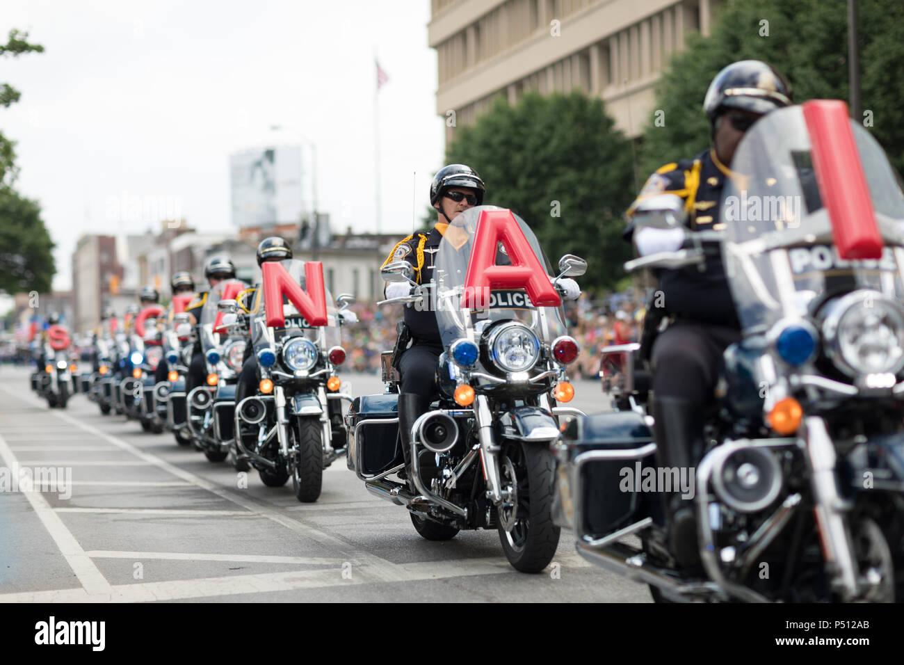 Indianapolis metropolitan police motorcycle drill team hi-res stock ...