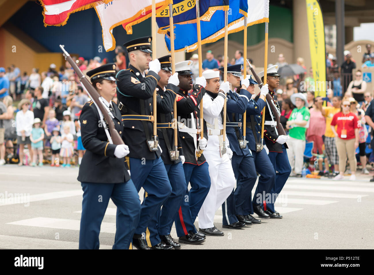 Indianapolis, Indiana, USA - May 26, 2018, Members of the USA Military ...