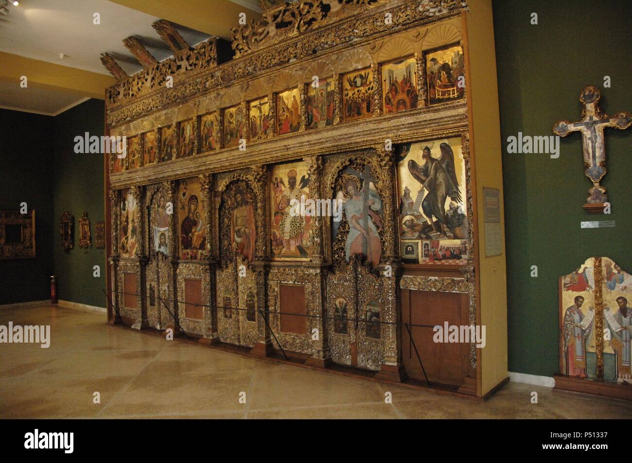 Byzantine Art. Greece. Wooden iconostasis by Angelos Masketis, from the ...