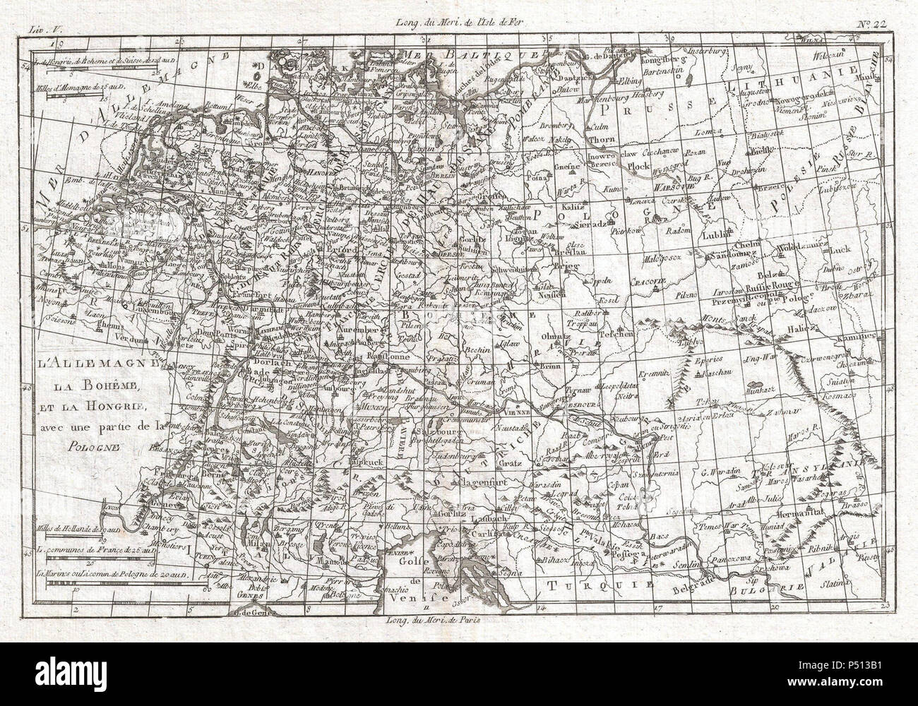 1780 Raynal and Bonne Map of Germany, Bohemia, and Poland ...