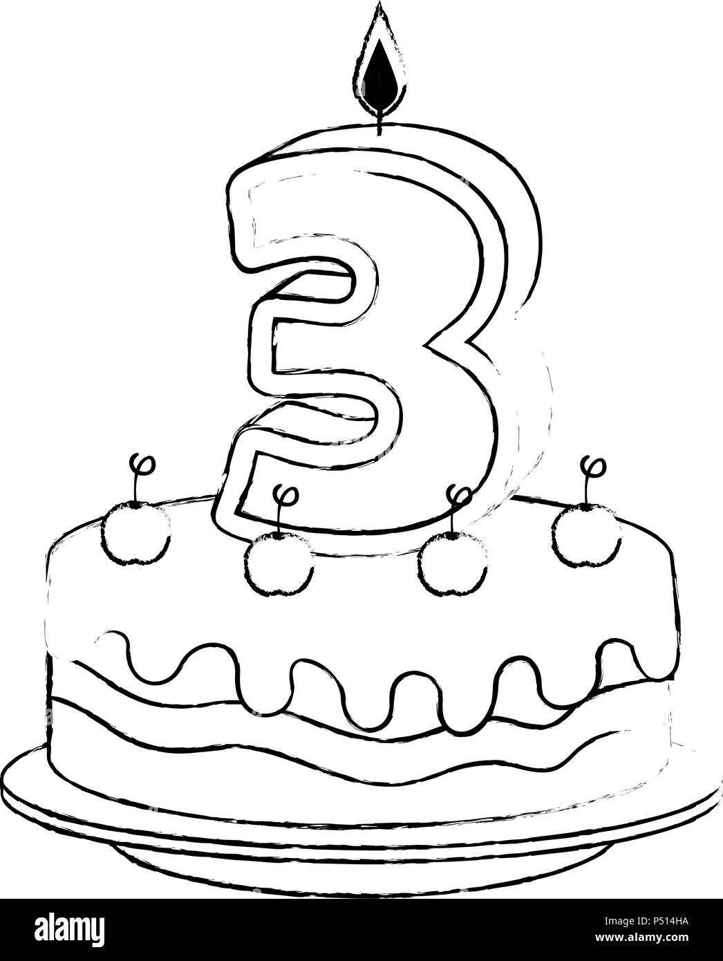 Number three candle Black and White Stock Photos & Images - Alamy