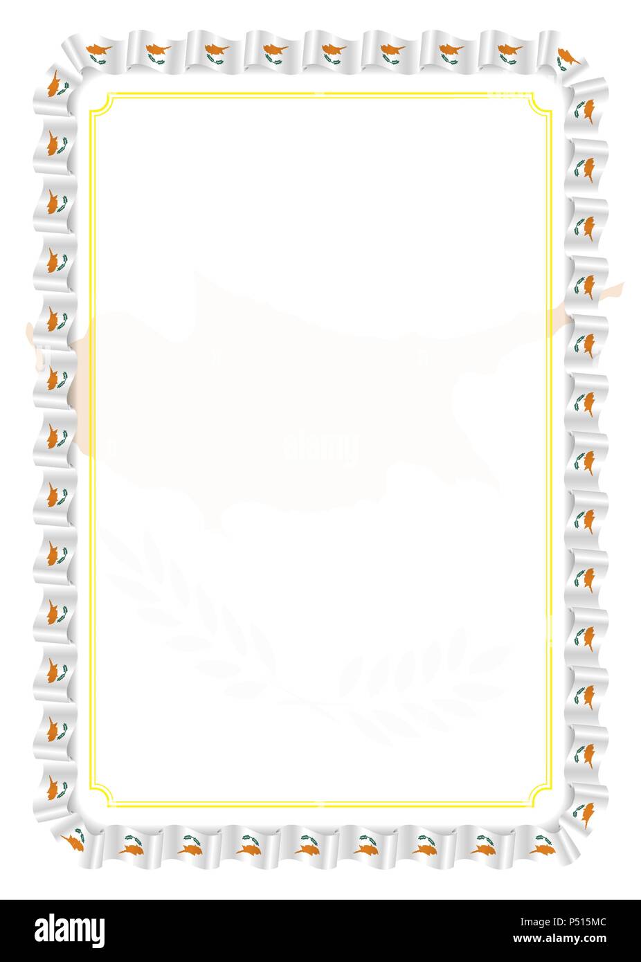 Frame and border of ribbon with Cyprus flag, template elements for your ...