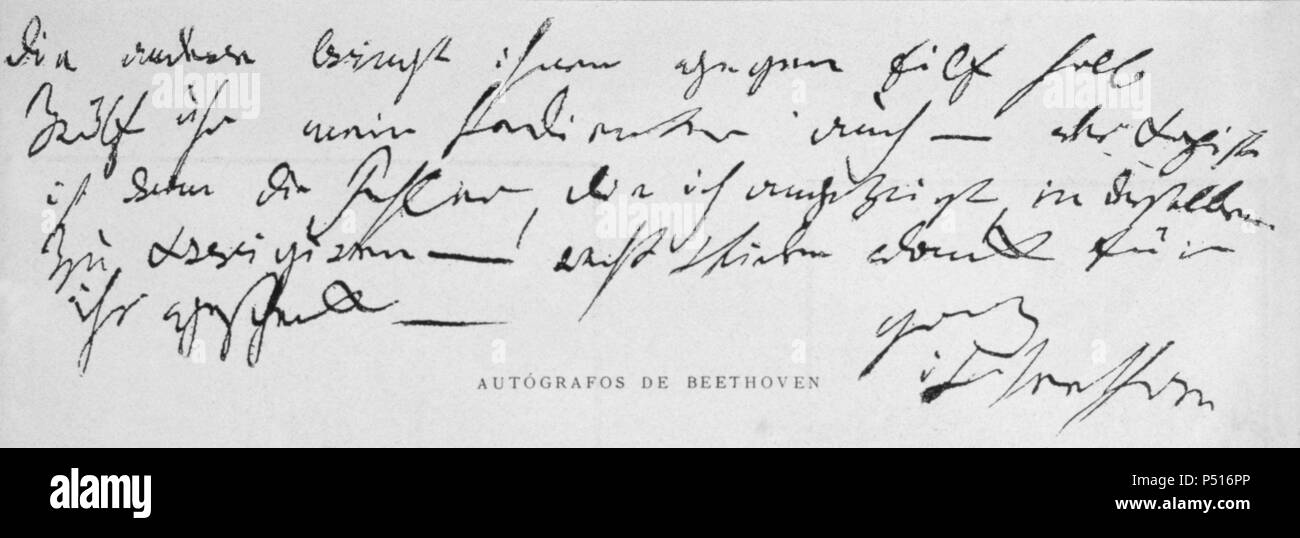 Beethoven, Ludwig Van; Autógrafo del compositor Stock Photo - Alamy