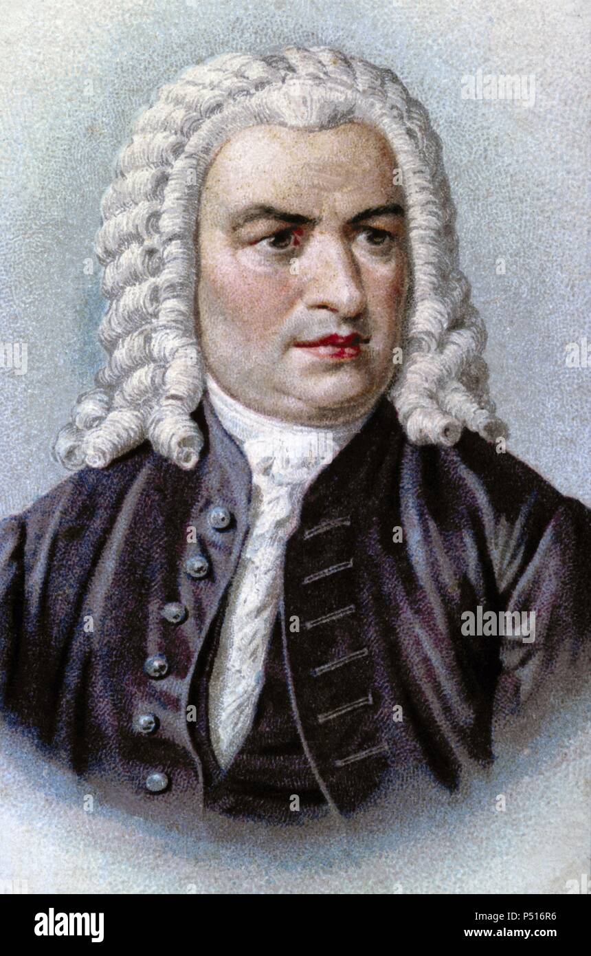Bach; Johann Sebastian (1685-1750); Compositor alemán; Grabado de 1890 ...