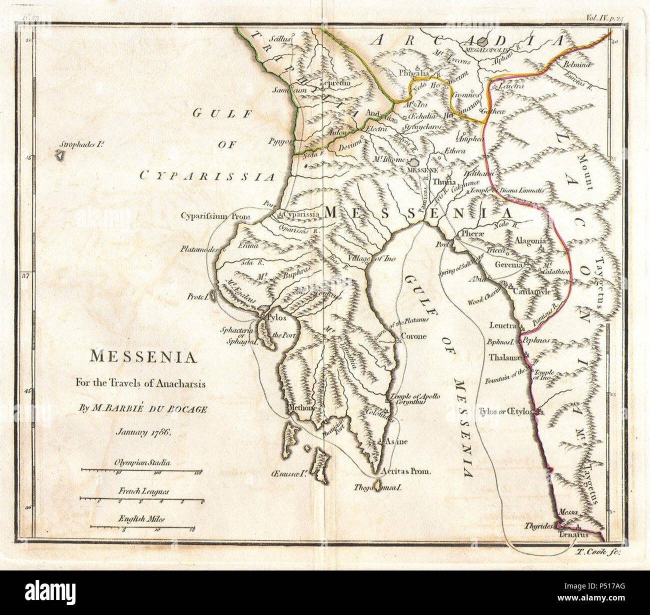 1786 Bocage Map of Messenia in Ancient Greece - Geographicus - Messemoa ...