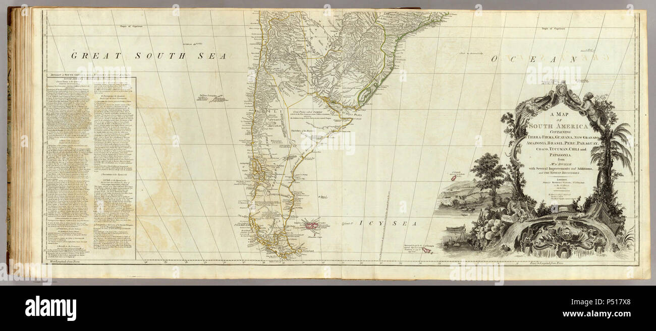1787 map of South America Stock Photo - Alamy