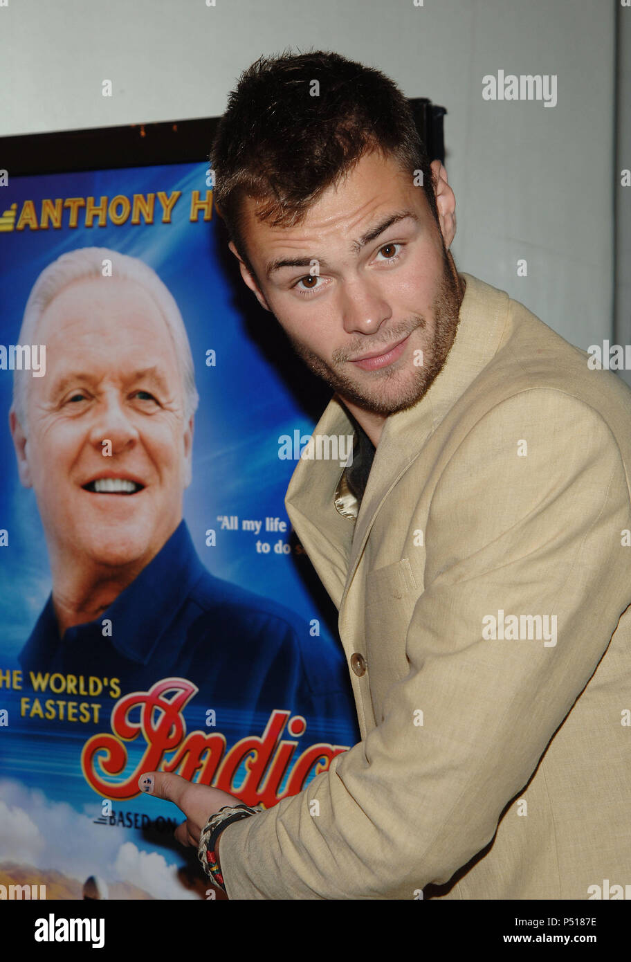 Patrick Flueger arriving at THE WORLD'S FATEST INDIAN Premiere at the ...