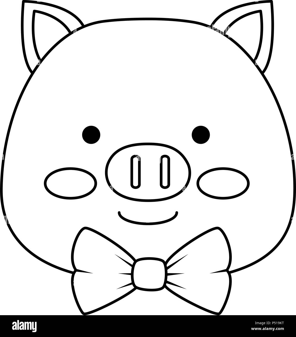 cute pig head character icon Stock Vector Image & Art - Alamy