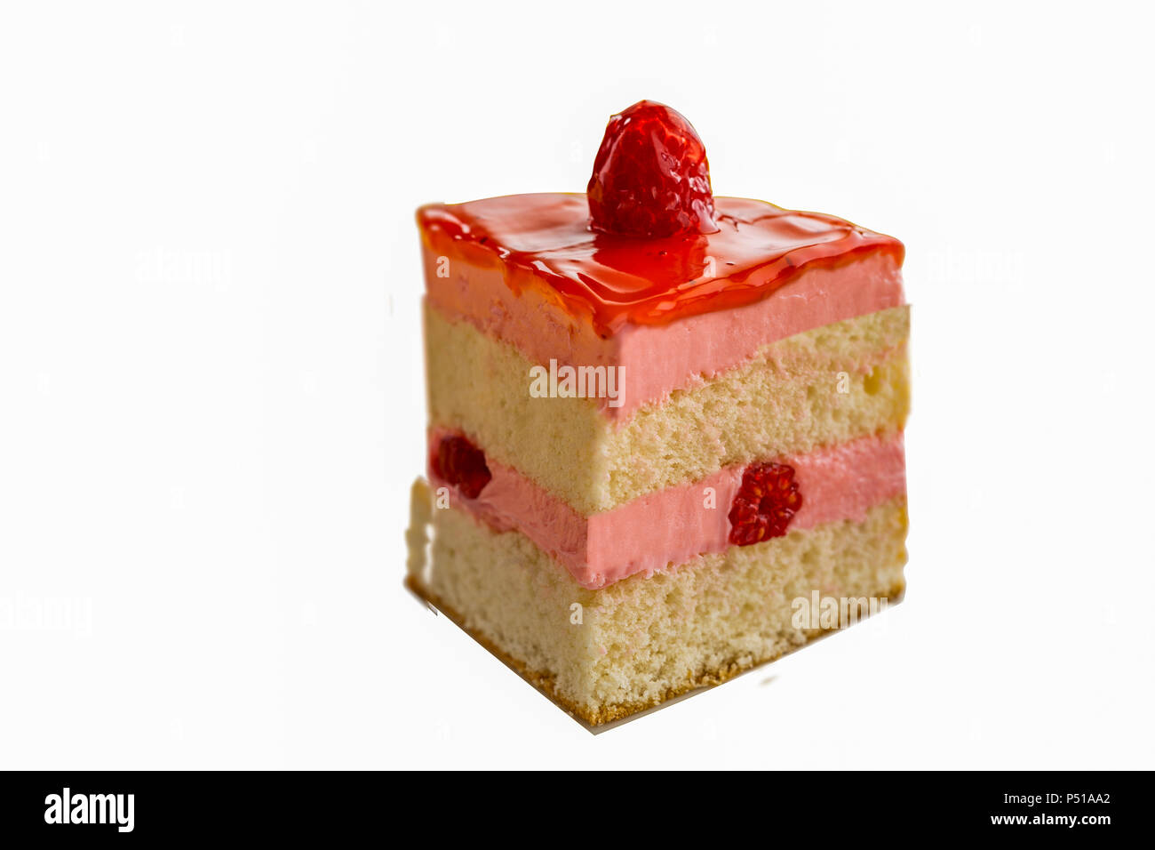 Delicious raspberry cake puff Cut Out Stock Images & Pictures - Alamy