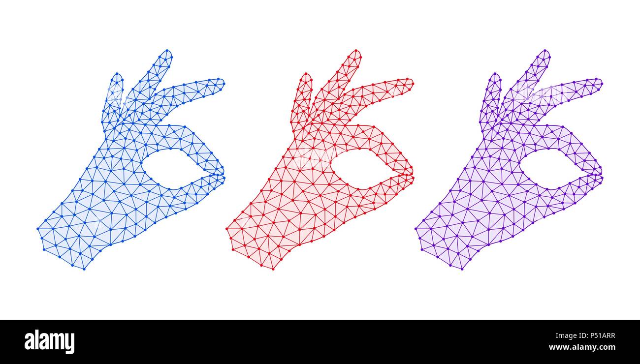 Computer Hand with line Connections, Plexuses and Knots. Vector ...