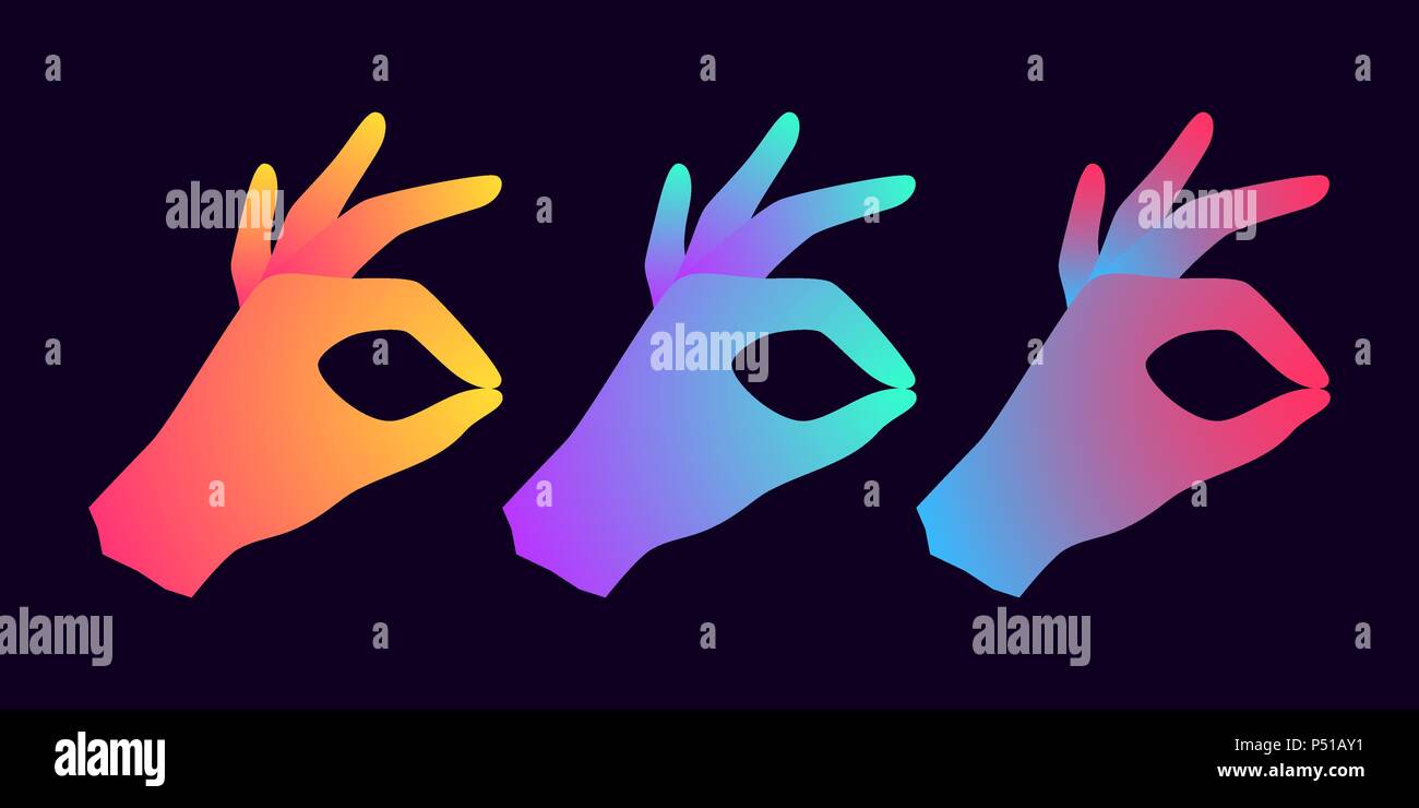 Silhouette of Hand with Gradients. Vector illustration of Digital Hand ...