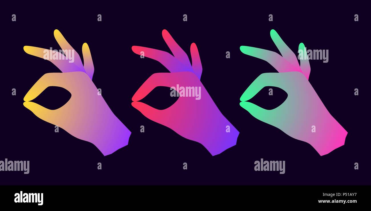 Silhouette of Hand with Gradients. Vector illustration of Digital Hand ...