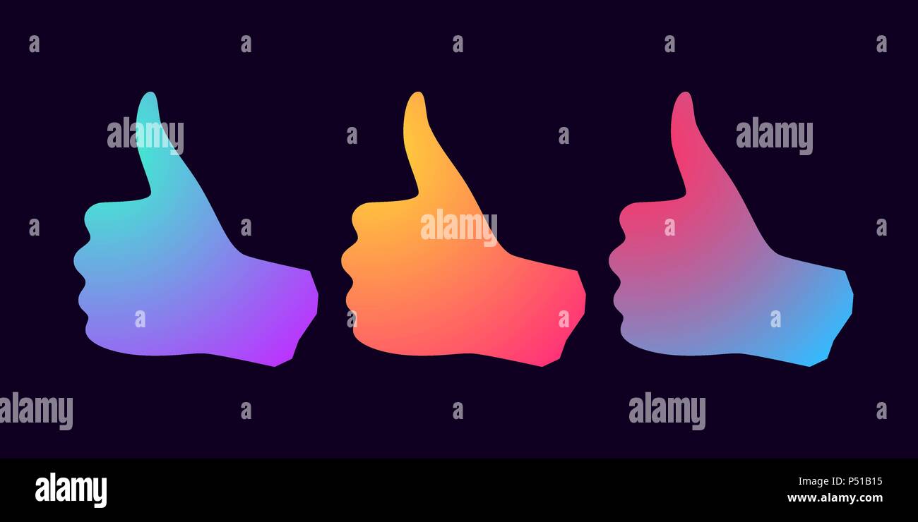 Silhouette of Hand with Gradients. Vector illustration of Digital Hand ...