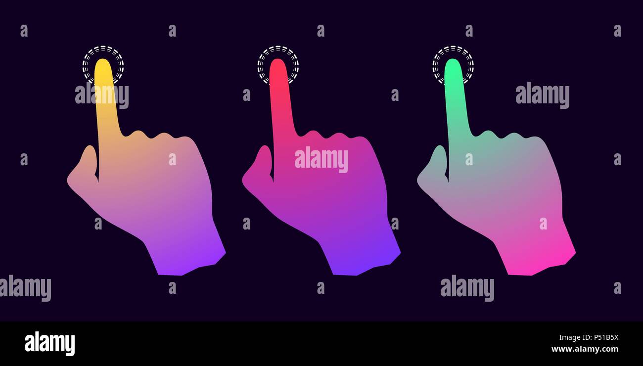 Silhouette of Hand with Gradients. Vector illustration of Hand ...