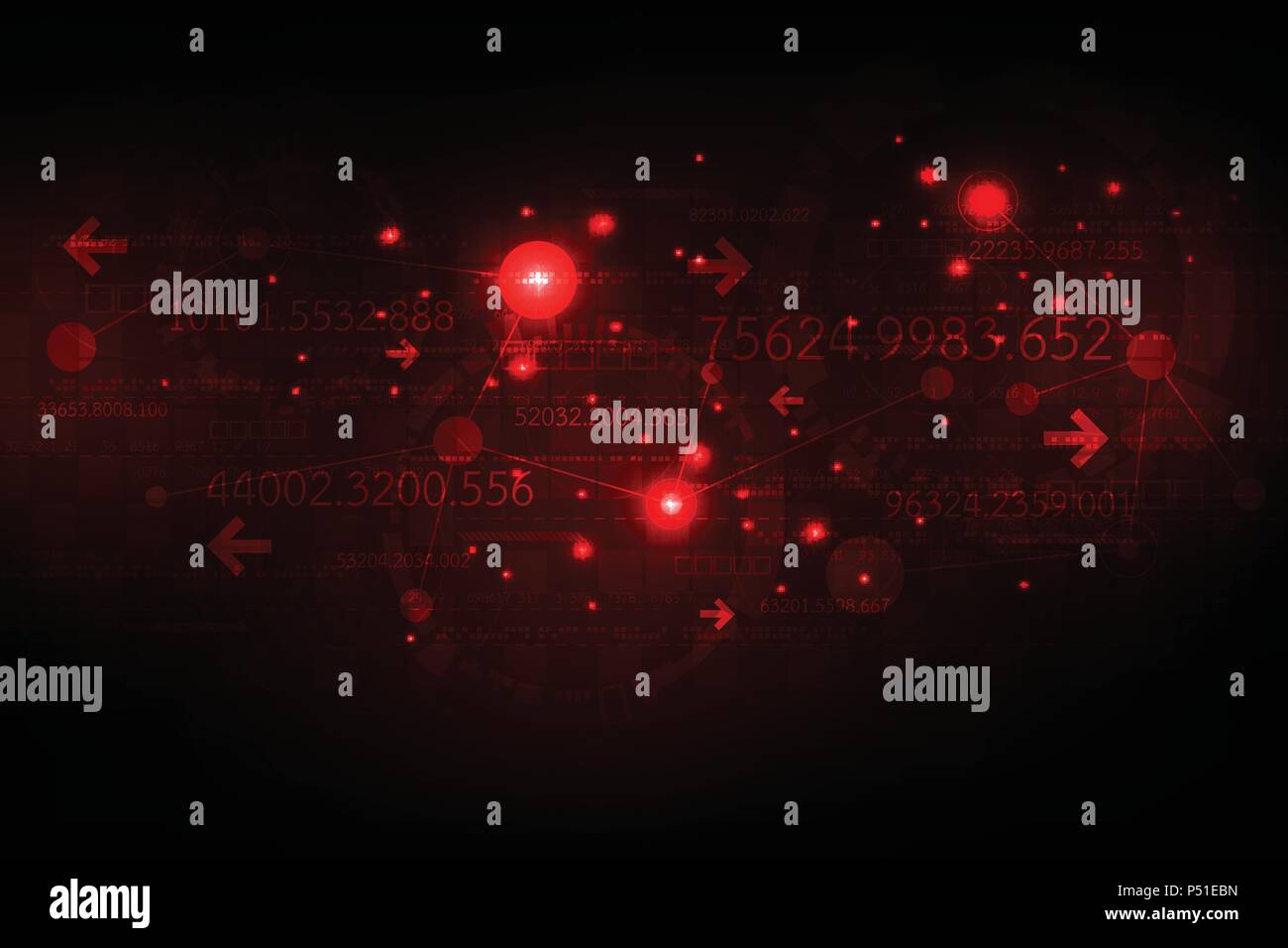 Digital communication network on a dark red background Stock Vector ...