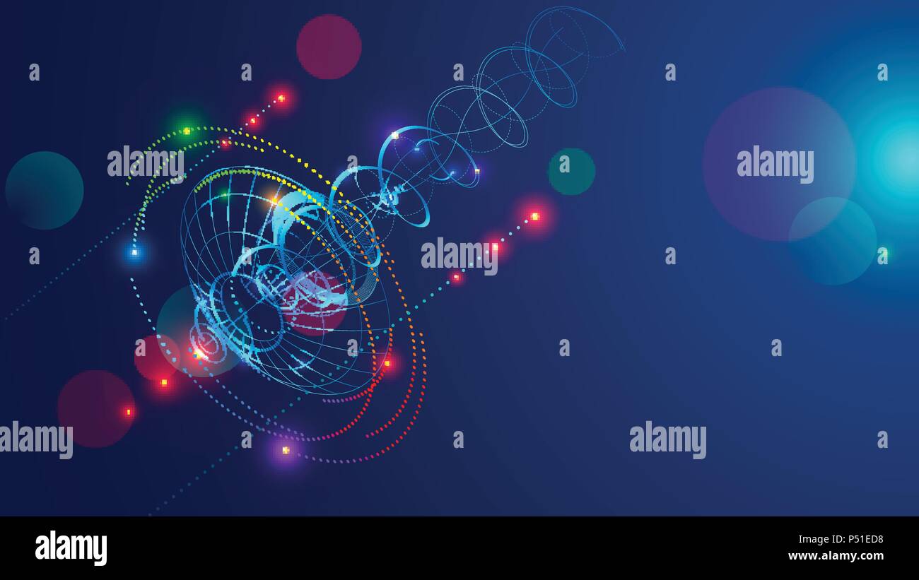 Abstract radio signal transmitted satellite dish . Directional signal ...