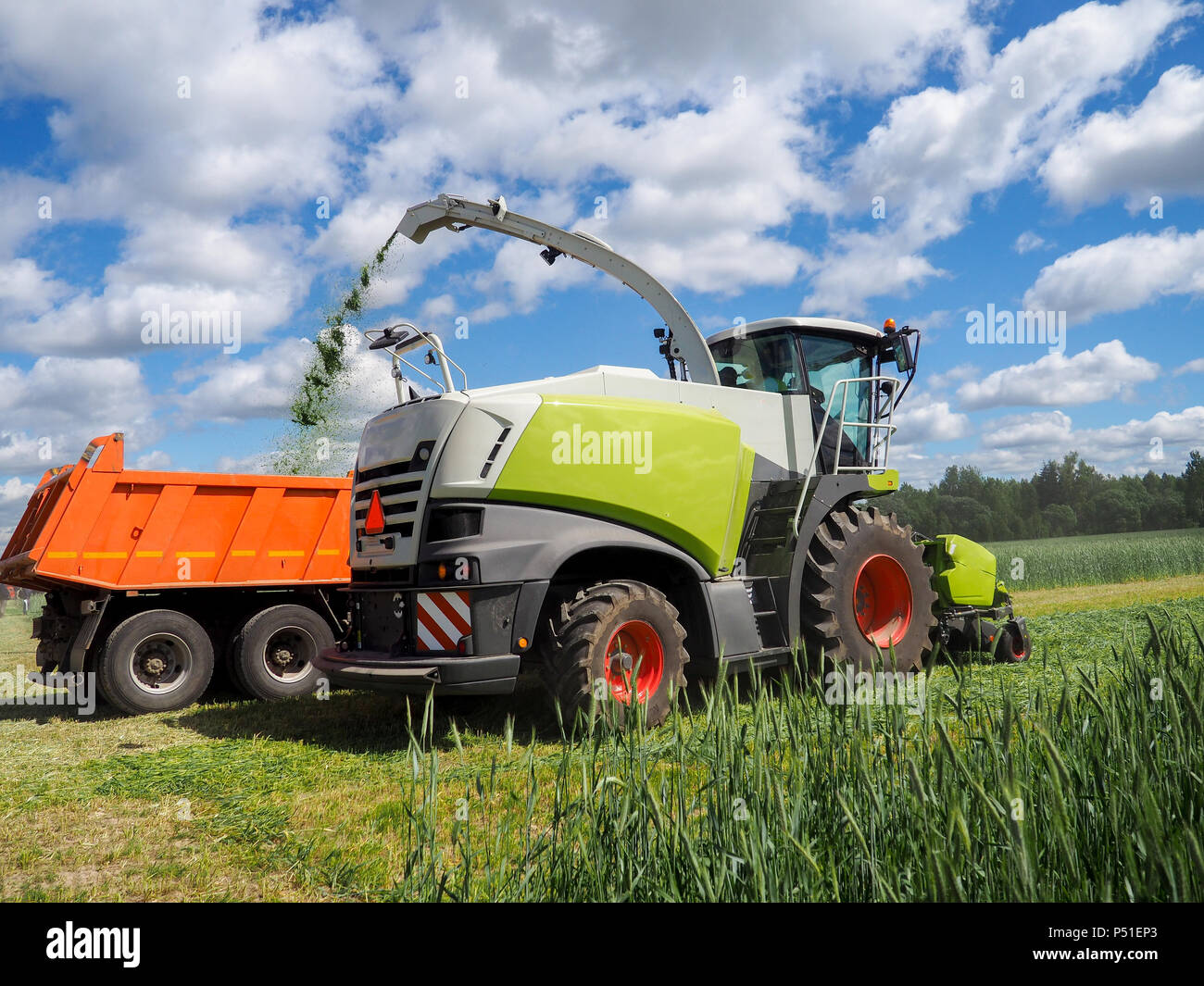 Agricultural machines cleaning for silage, harvesting combine Stock ...