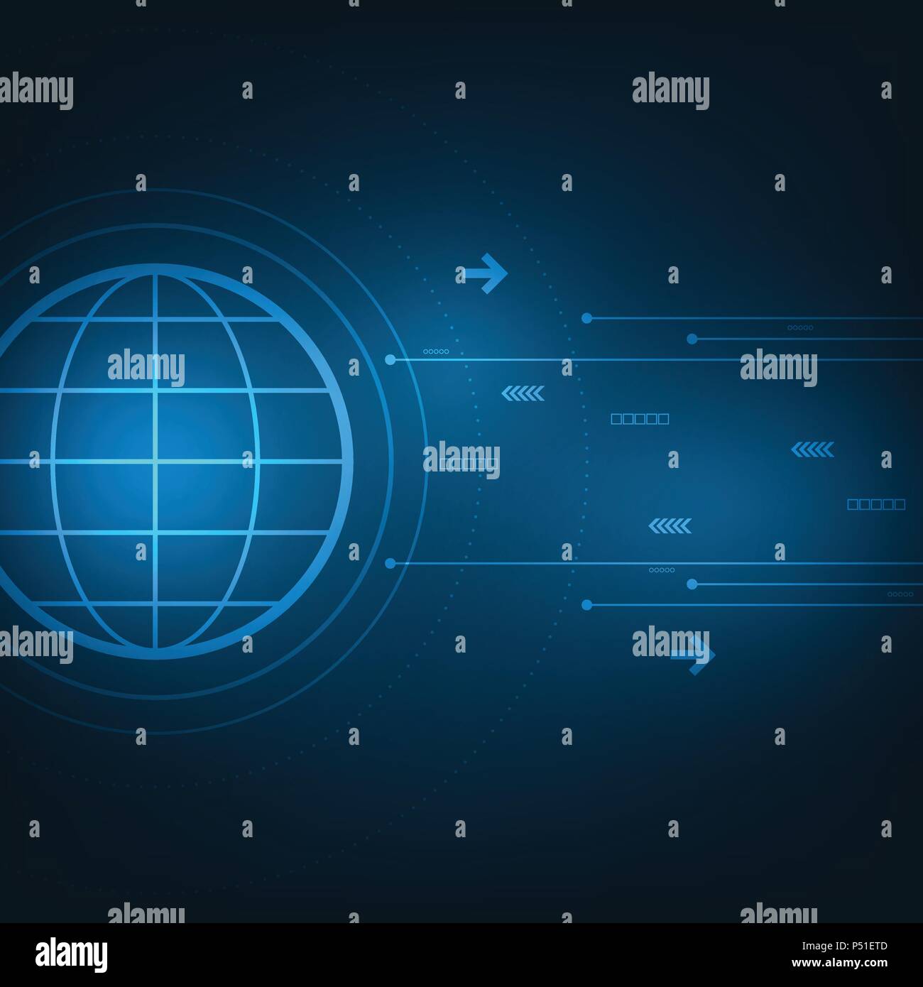Vector in the concept of communication technology that covers the world ...