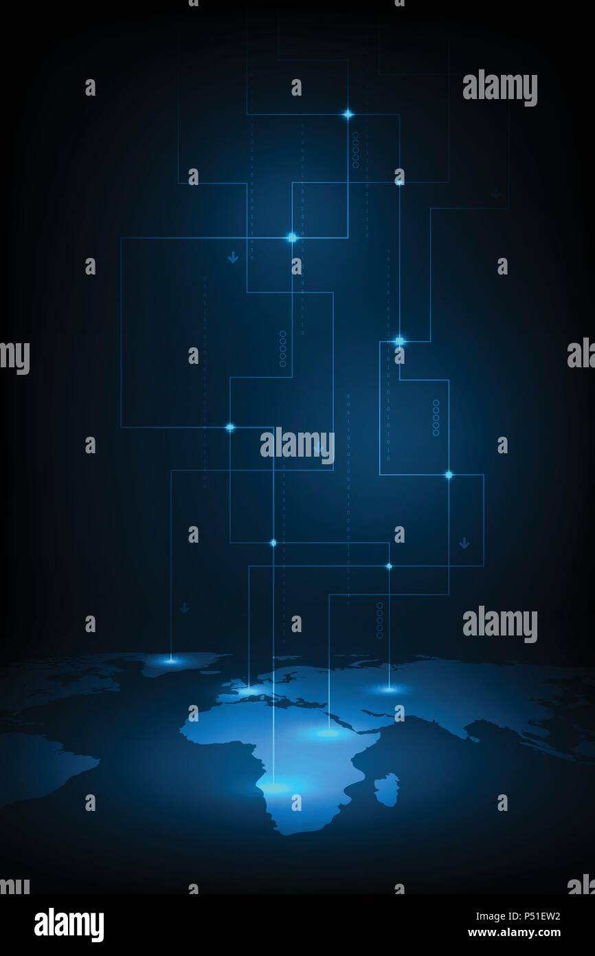 Digital world map perspective Stock Vector Images - Alamy