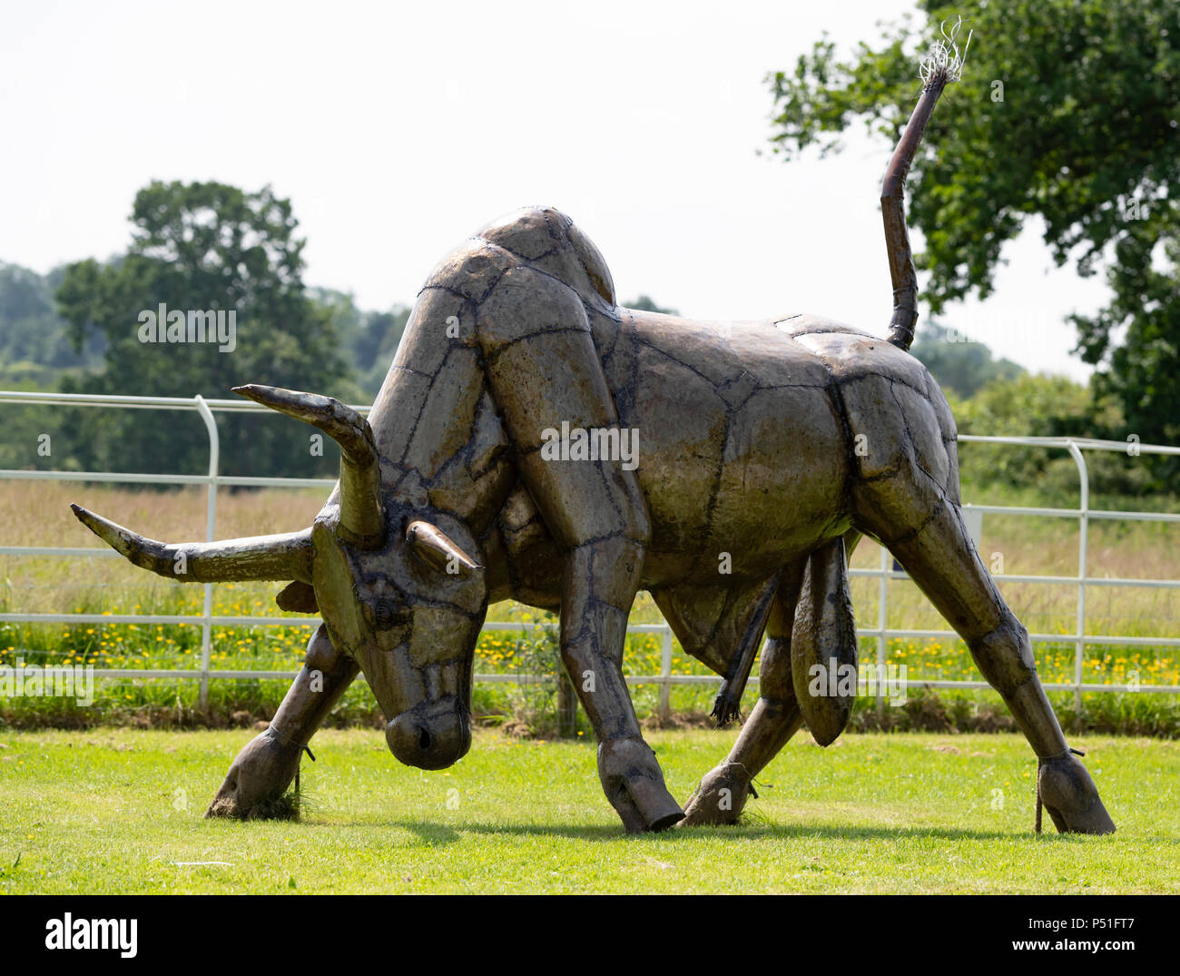 Large Bull sculpture on display at the British Iron Work Centre tourist ...