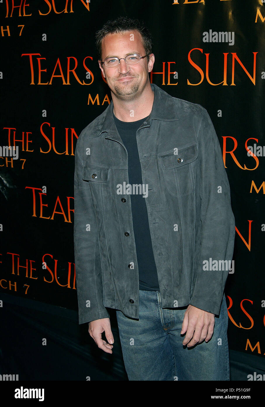 Matthew Perry arriving the "Tears of The Sun Premiere" at the Westwood ...
