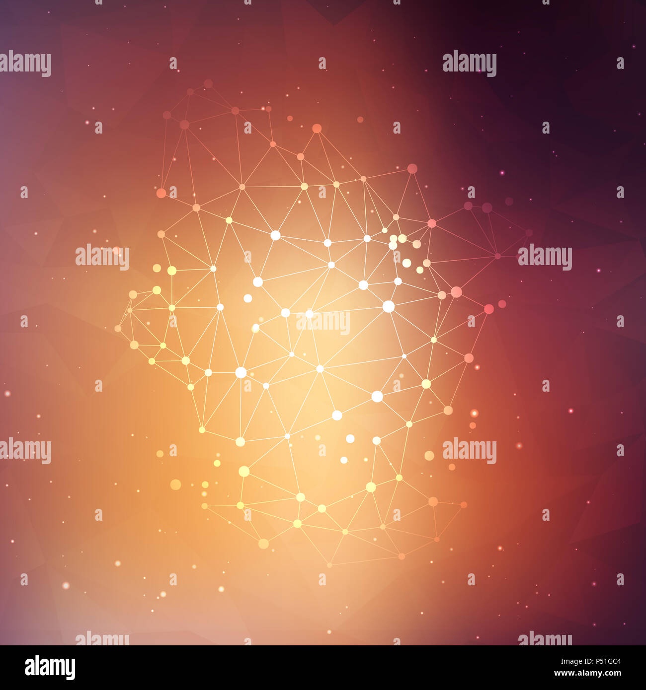 Abstract background with connecting dots and lines Stock Photo - Alamy