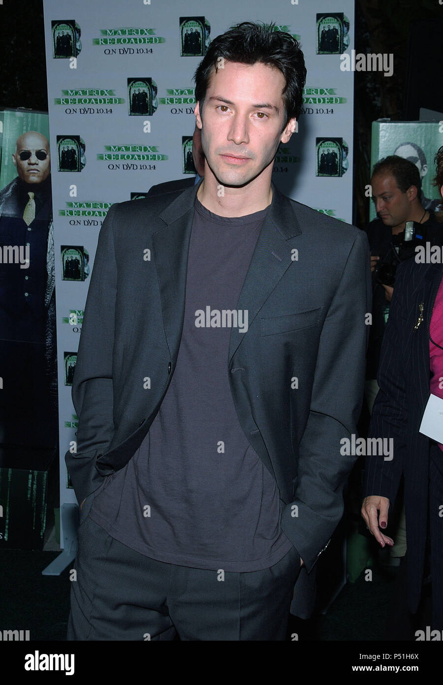 Keanu Reeves arriving at the Party for the "MATRIX RELOADED DVD RELEASE ...