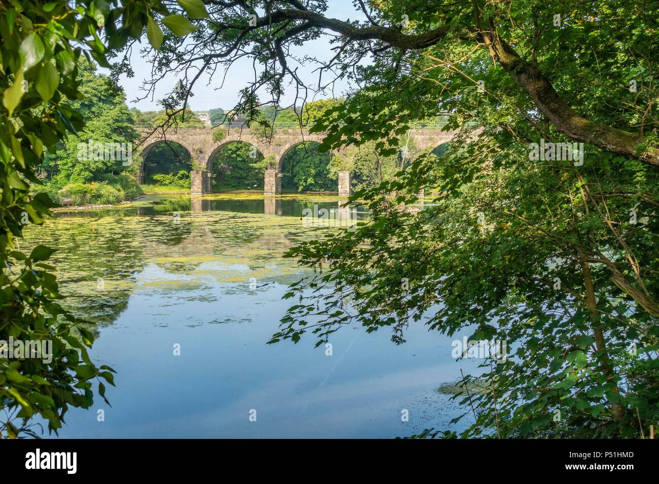 The railway viaduct over the Island lodge, which is now part of the ...