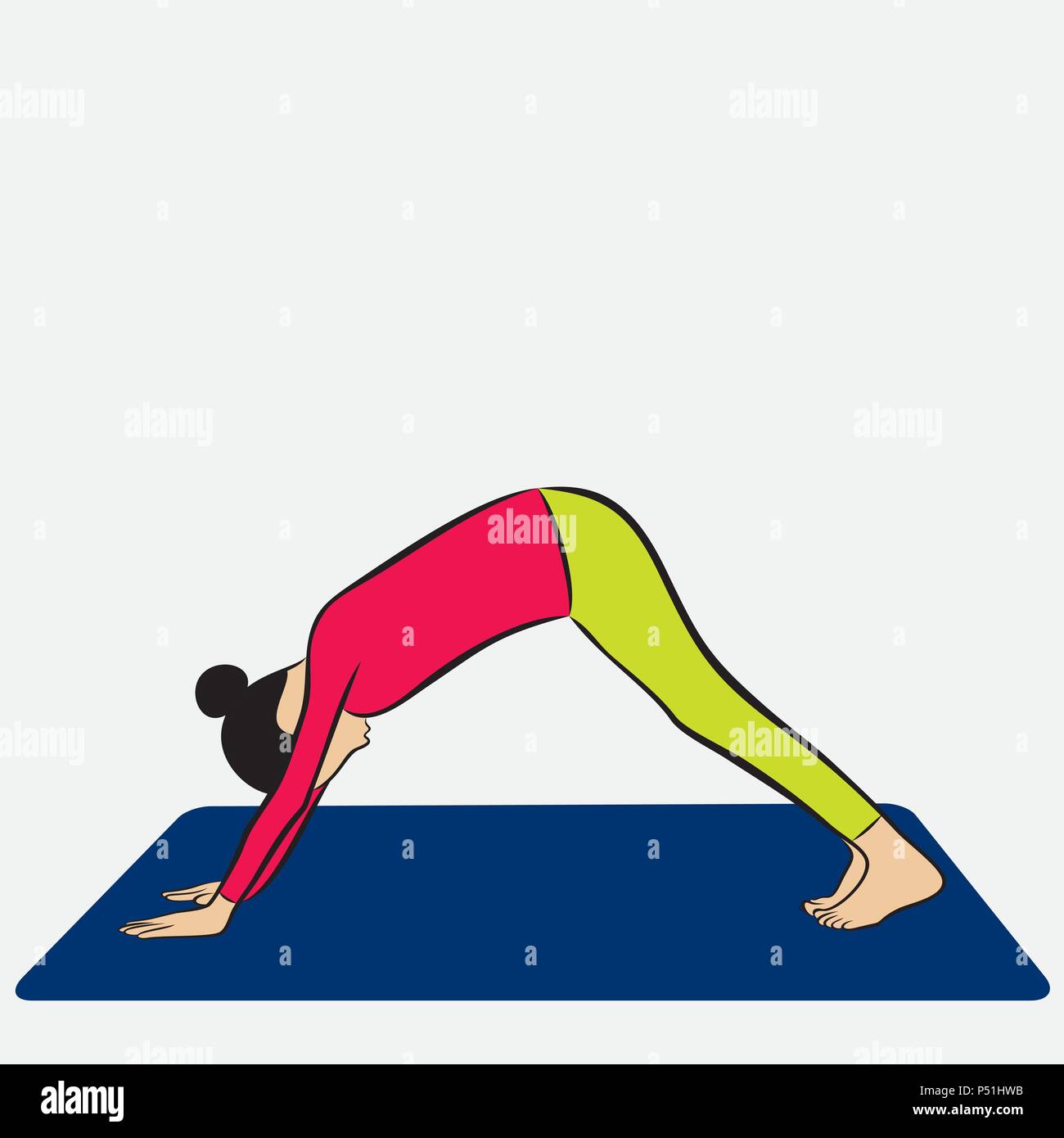 illustration of woman doing SURYA NAMASKAR for International Yoga Day ...