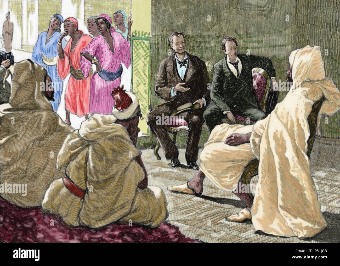 Colonialism. Morocco. Reception of the Grand Vizier to a French ...