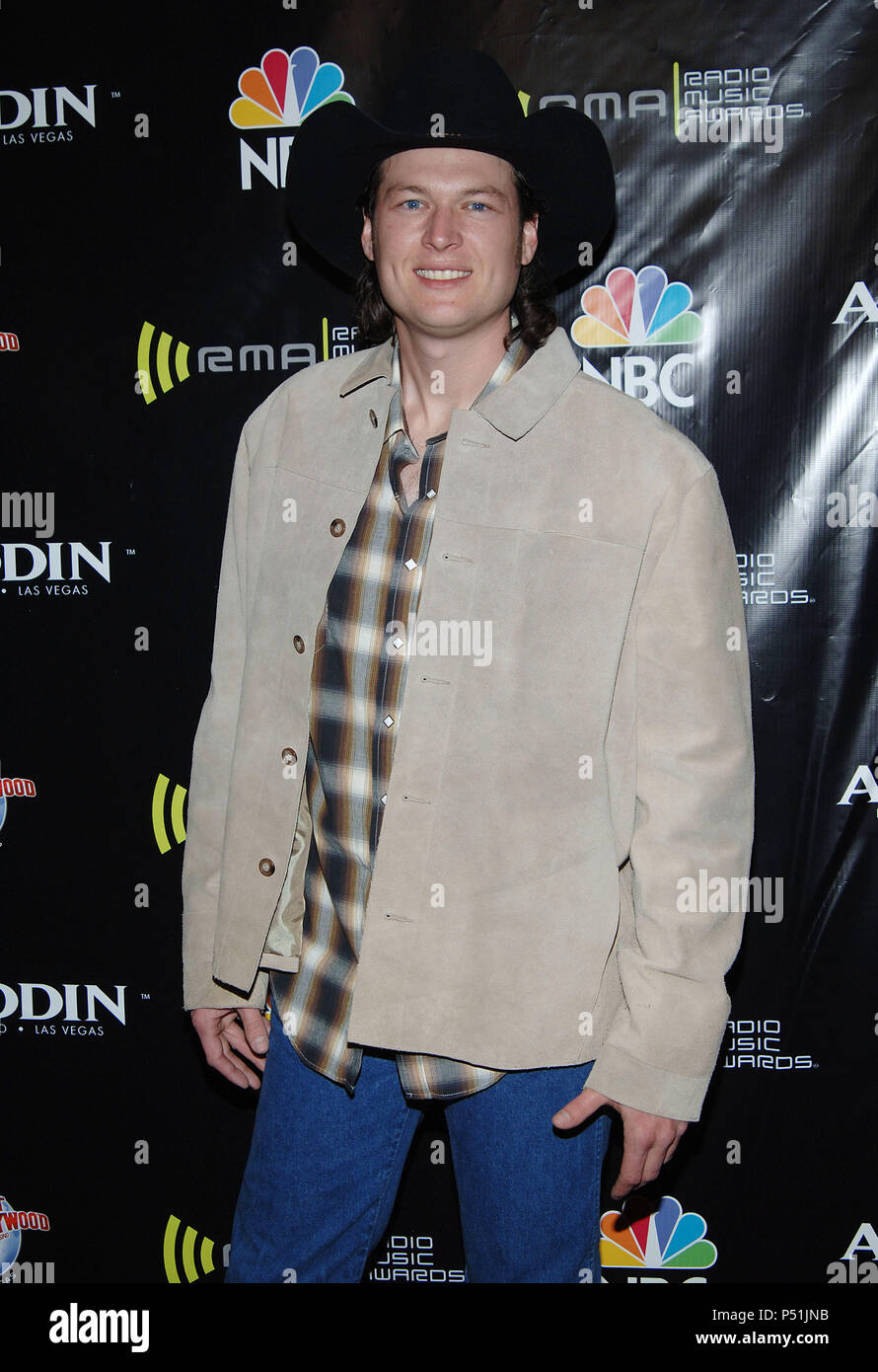 Blake Shelton arriving at the Radio Music Awards 2005 at the Aladdin ...