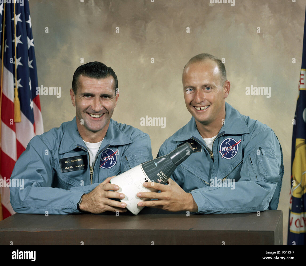 Gemini 8 Back Up Crew - Robert F. Gordon and Pete Conrad Stock Photo ...