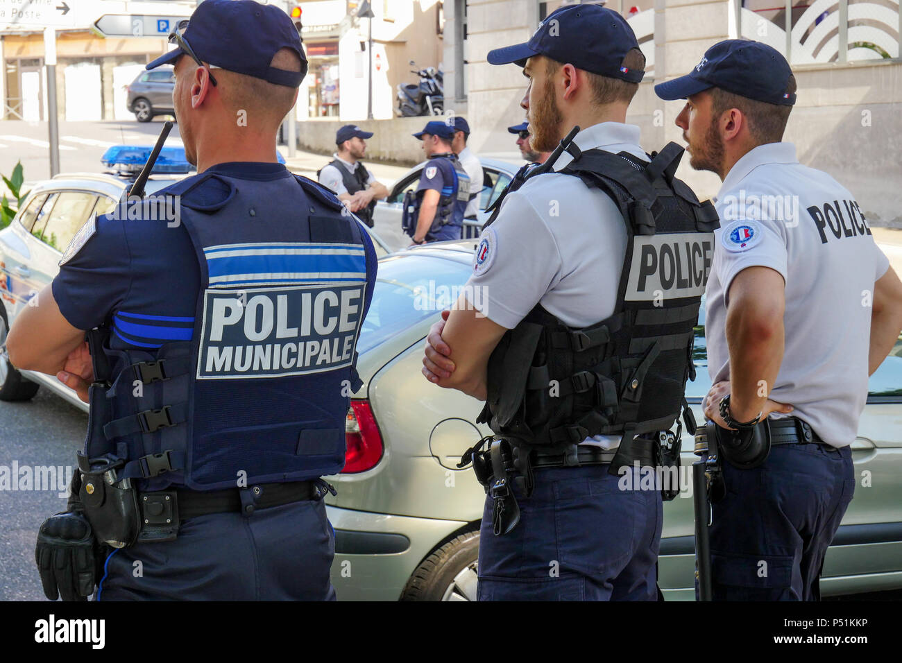 Munuicipal Police offcers, Lyon, France Stock Photo - Alamy