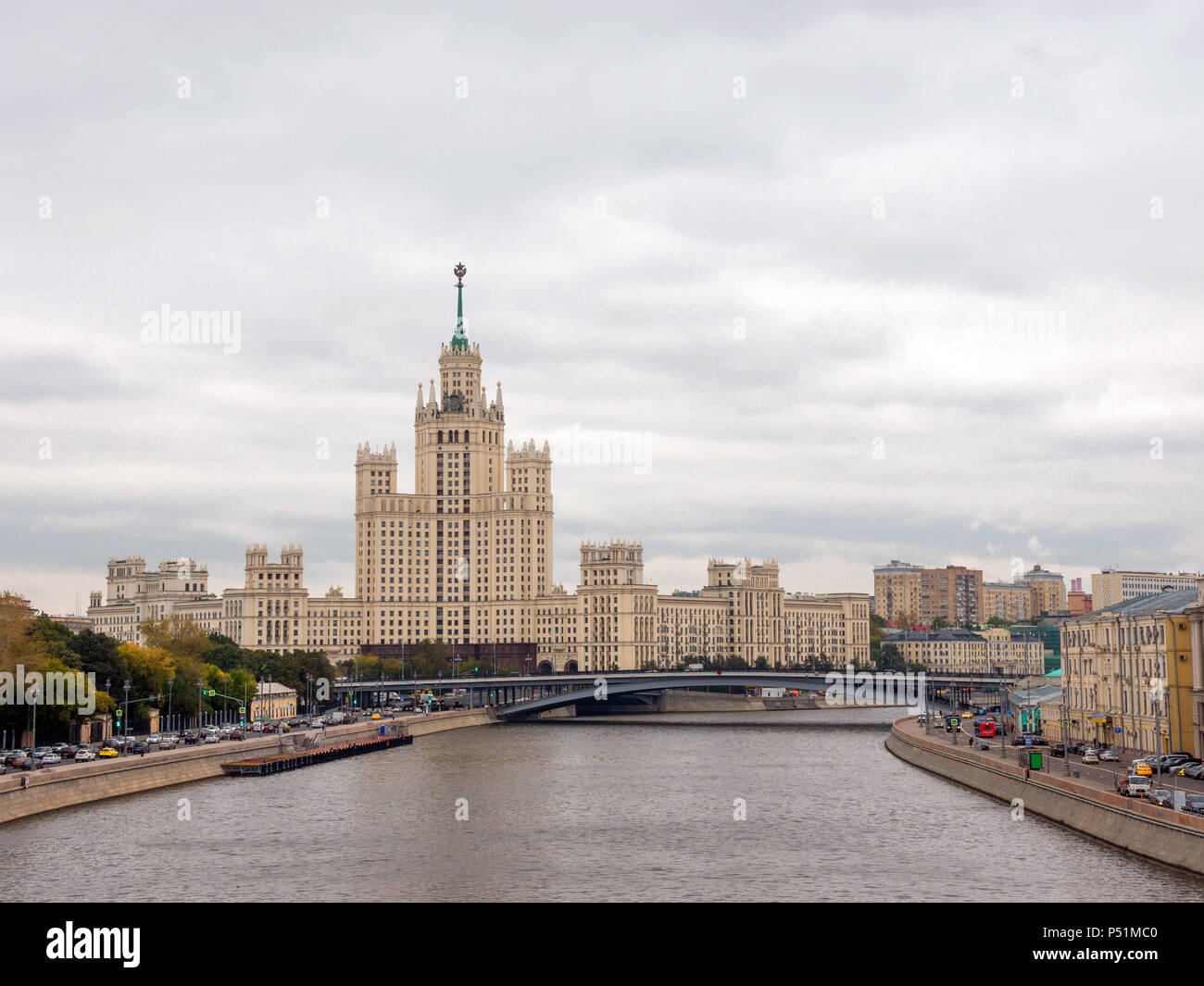 Stalin era tower building skyscraper on Kotelnicheskaya embankment ...