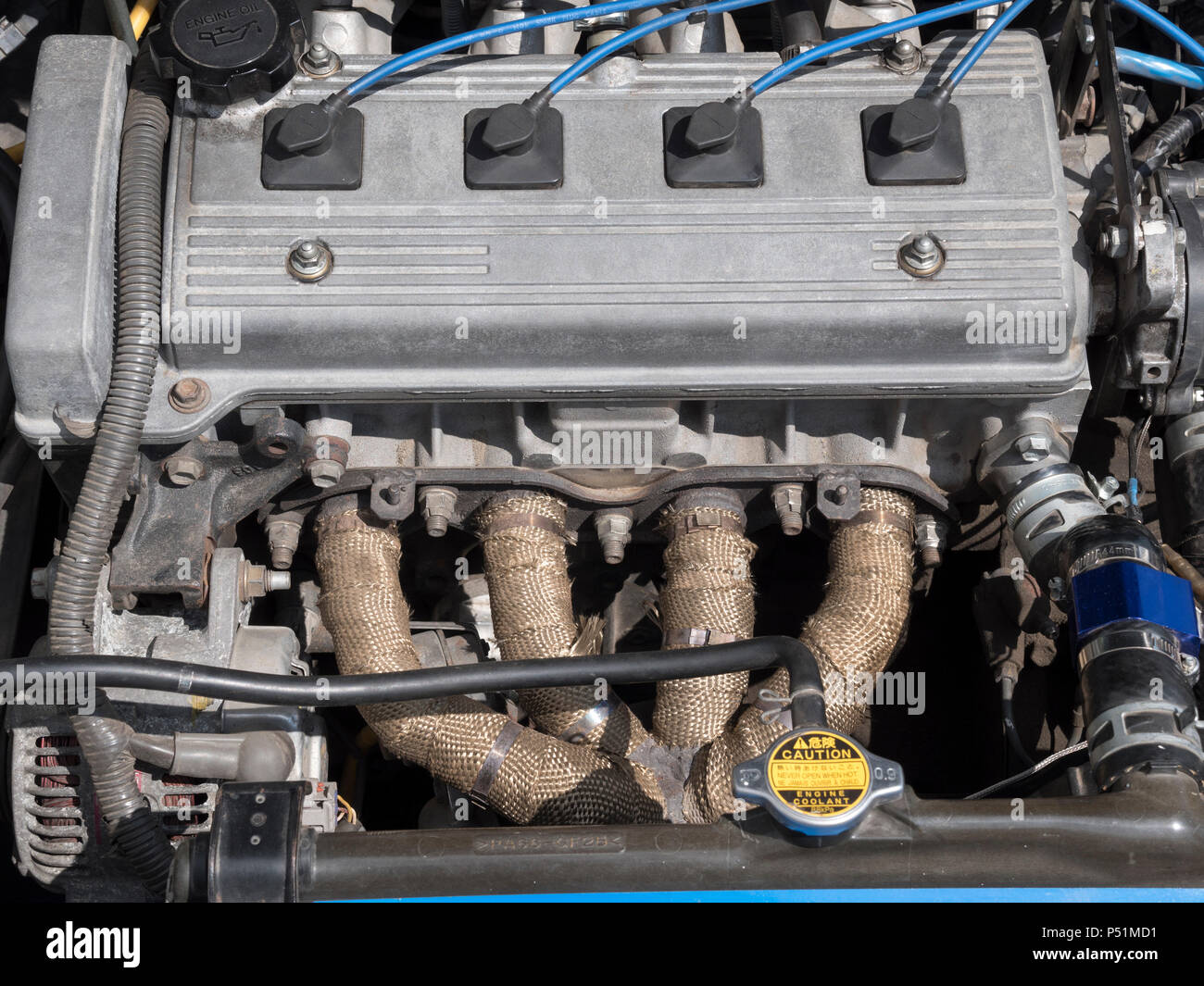 Close up detail of tuned car engine Stock Photo - Alamy