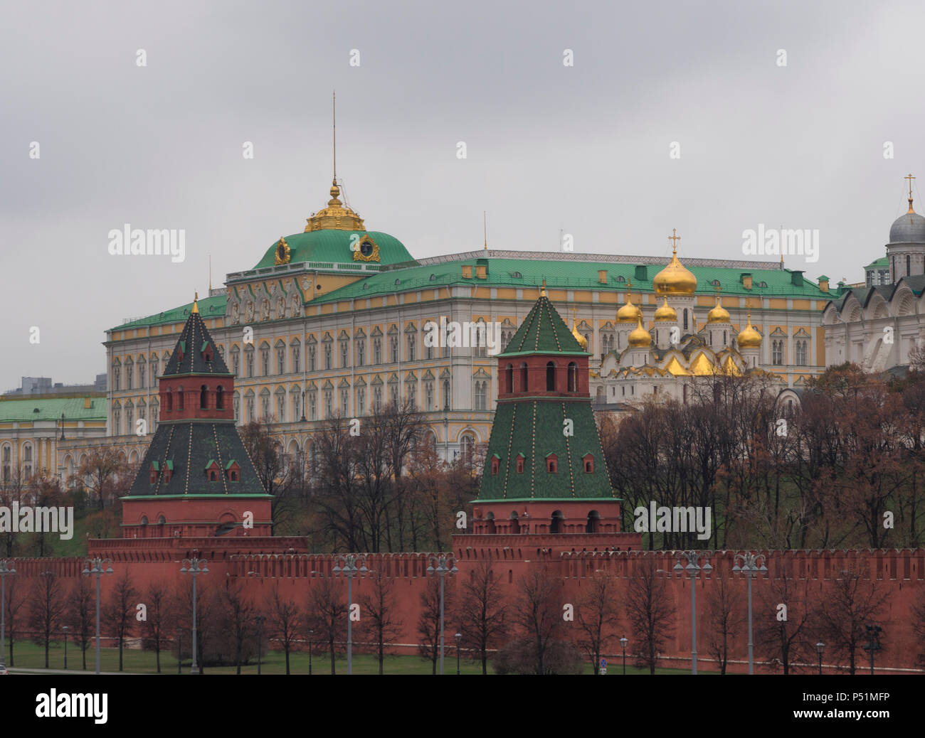 Kremlin Moscow Dome of Senate building Russian Flag tower Stock Photo ...