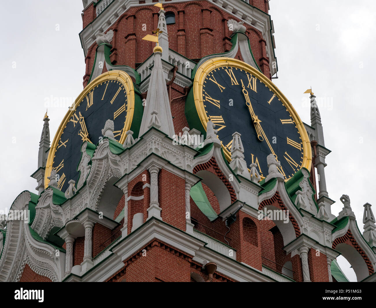 Moscow Kremlin Main Clock named Kuranti on Spasskaya Tower 12 hours ...