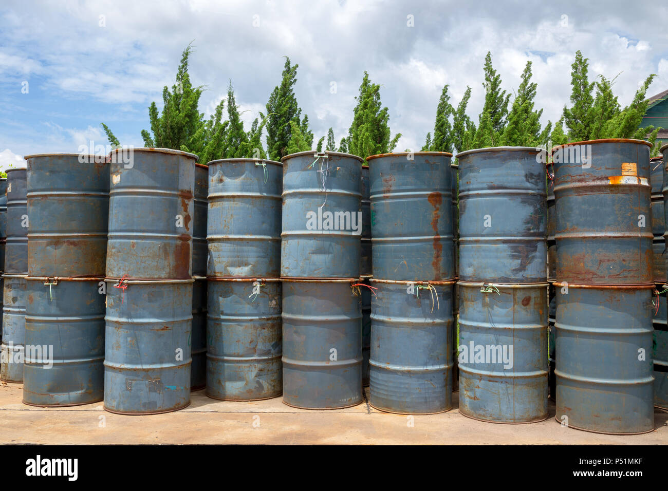 Steel tank for packing Stock Photo - Alamy