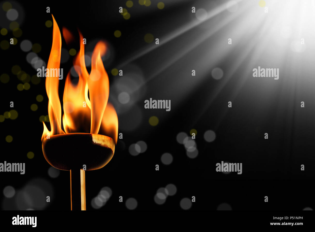 close up shot of burning flaming torch Stock Photo - Alamy