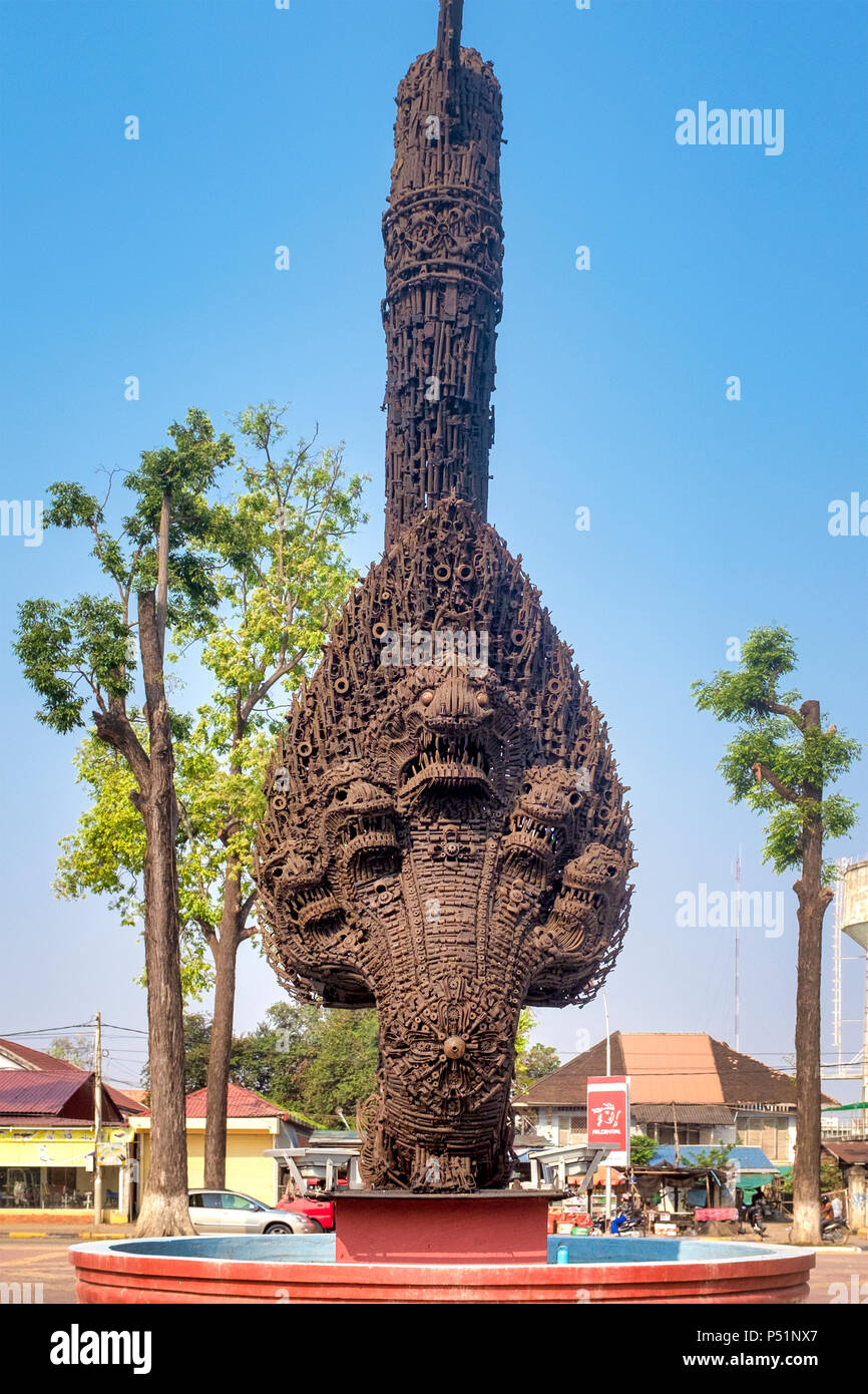 Naga peace statue made from AK-47, Battambang, Cambodia Stock Photo - Alamy