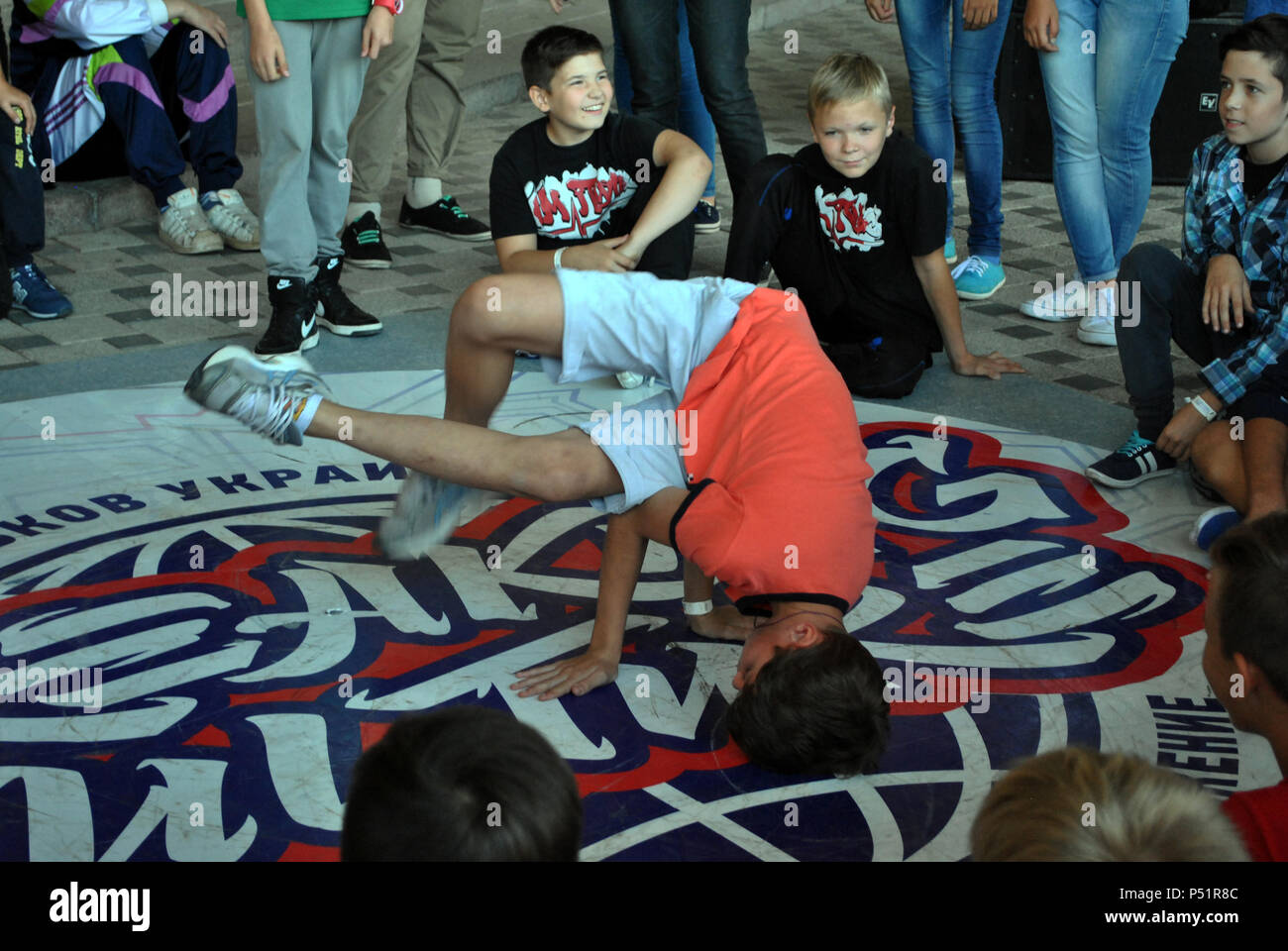 Teenagers break dancers on street festival "breaking culture" competing ...