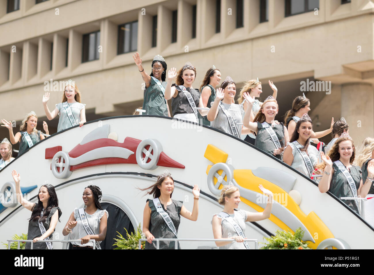 Indianapolis, Indiana, USA - May 26, 2018, The Float carrying the indy ...
