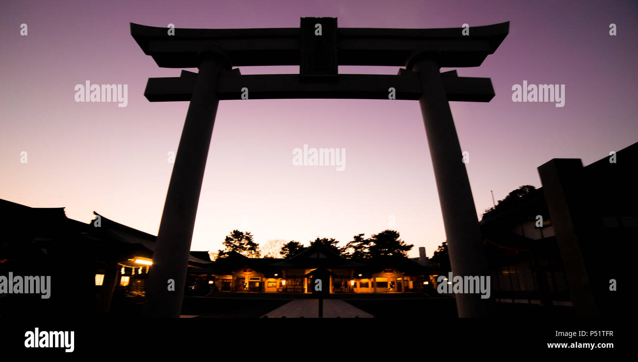 Japanese temple torii gate in hiroshima Stock Photo - Alamy