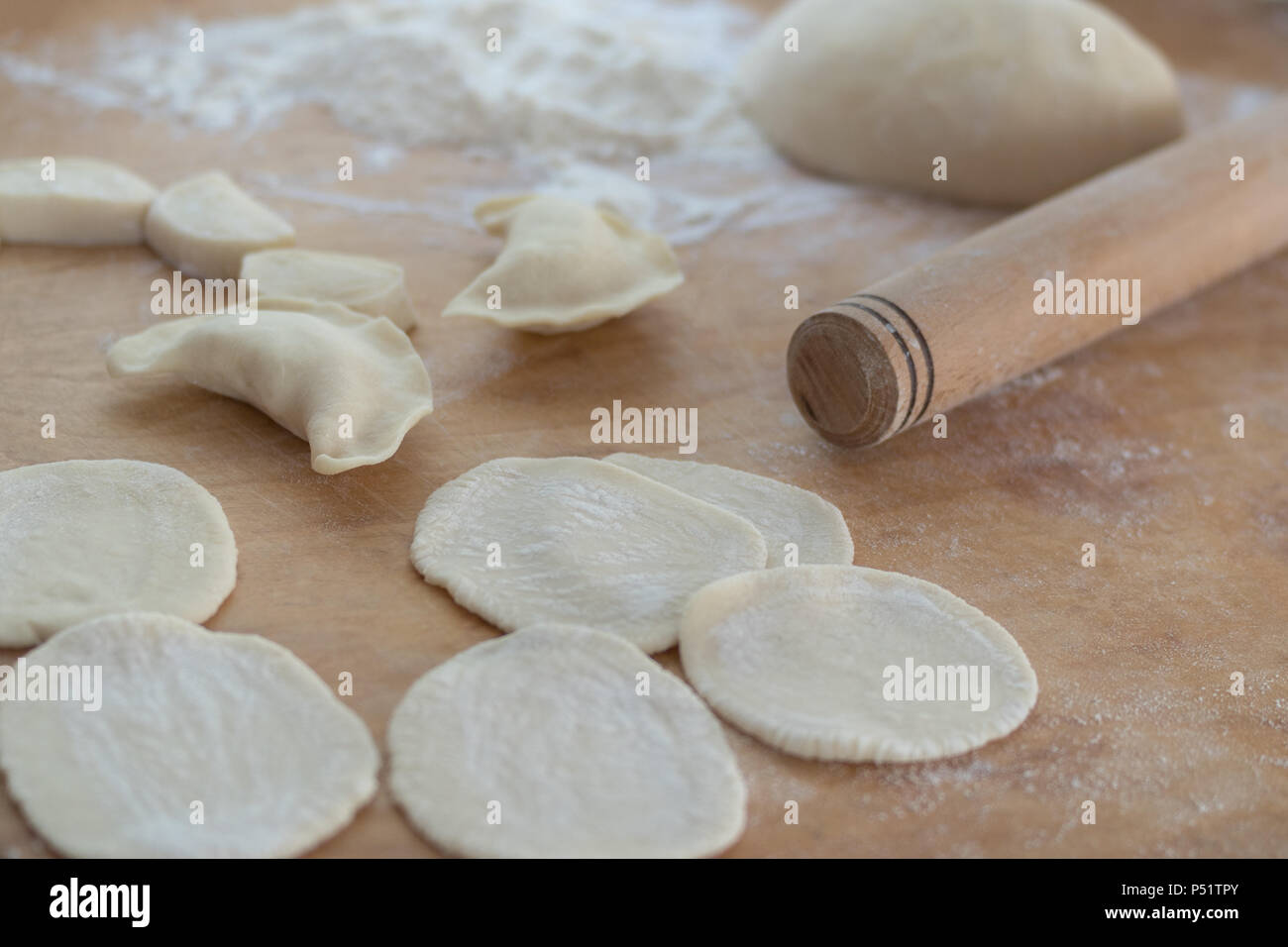 Traditional Ukrainian dumplings Vareniki handmade Stock Photo - Alamy