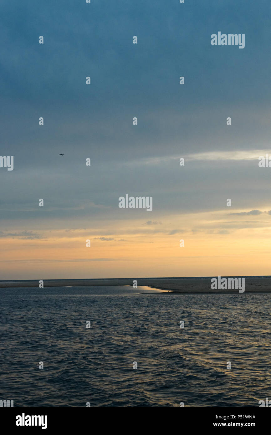 Beautiful sunset above the sea. View from yacht Stock Photo - Alamy
