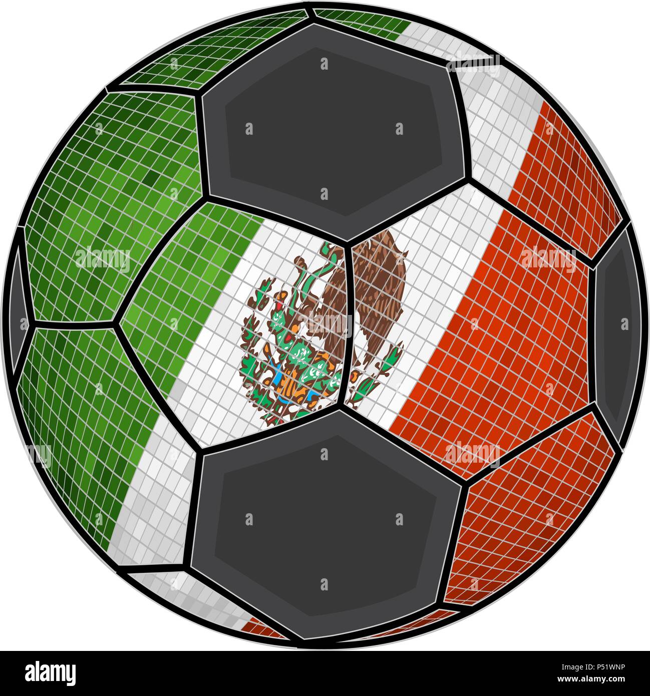 Mexican flag with soccer ball background - Illustration, Soccer ...