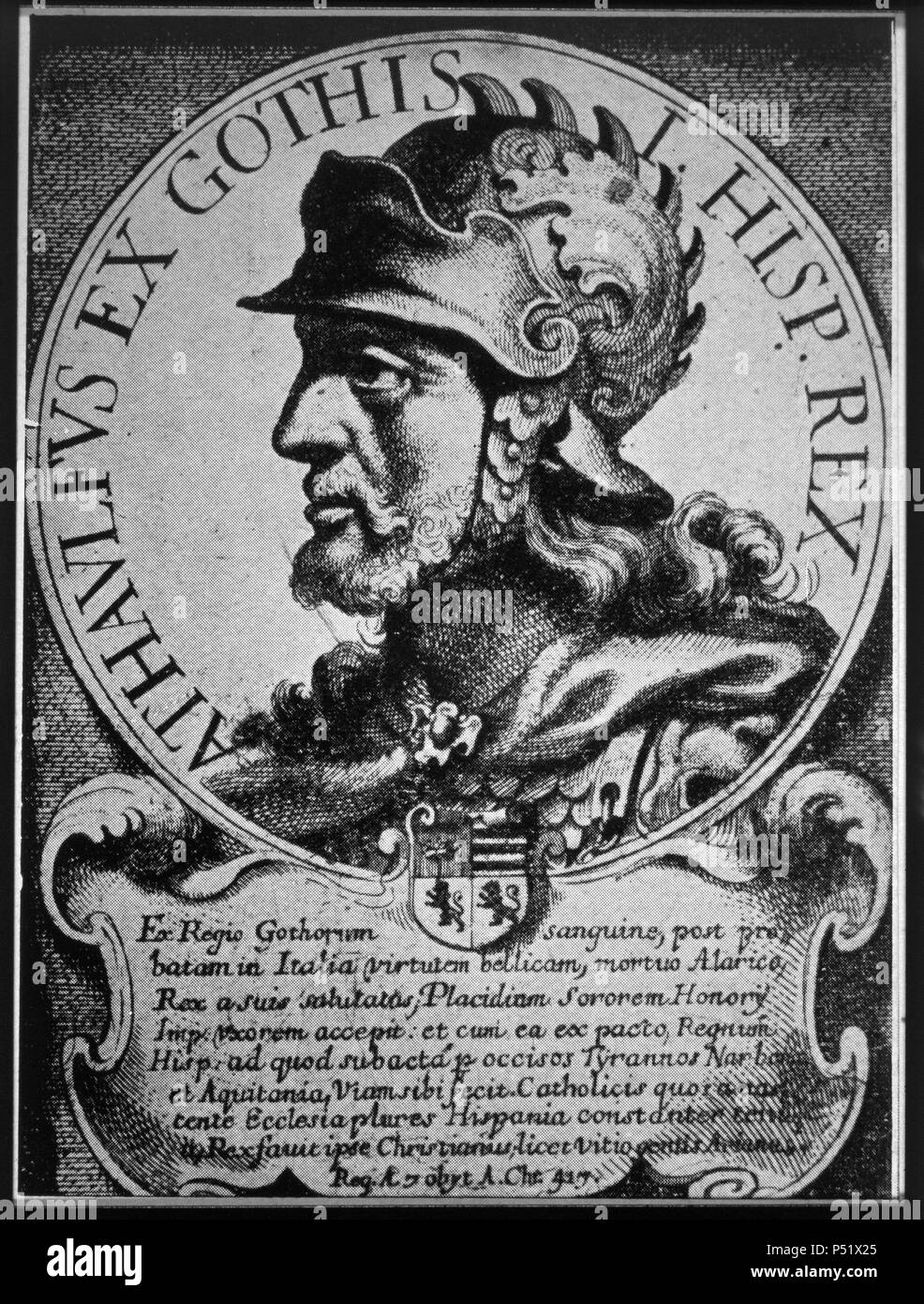 Ataulfo. Rey visigodo de 412 a 415. España. S.V Stock Photo - Alamy