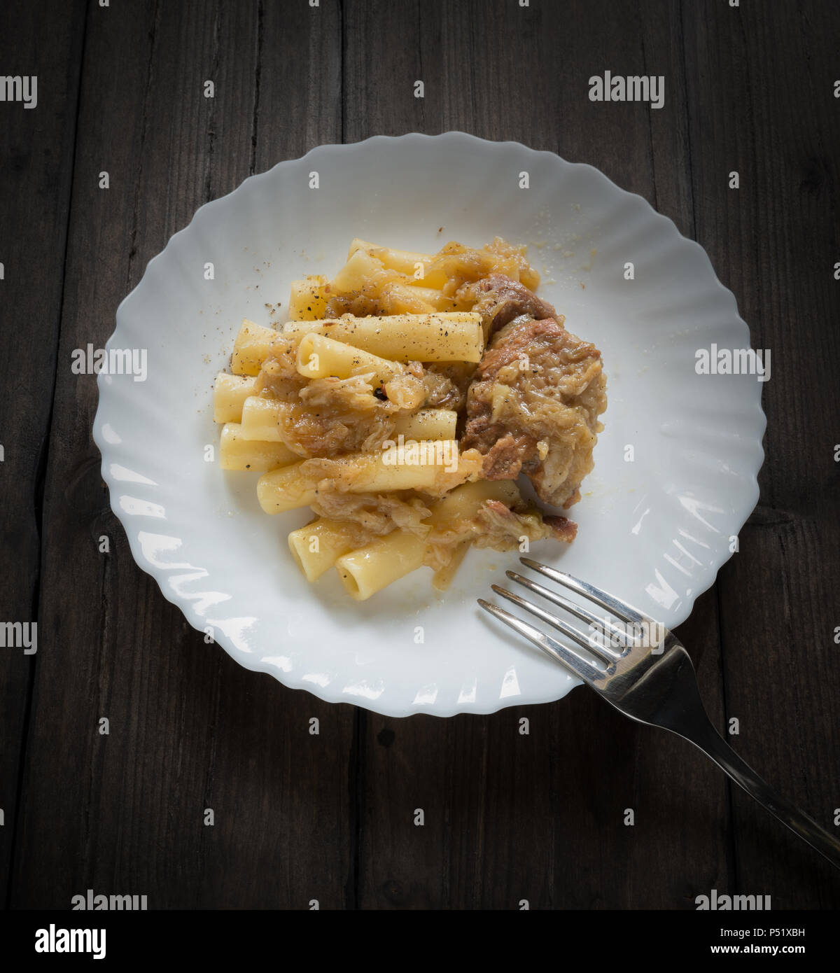 genovese pasta neapolitan food recipe, with onions,and beef Stock Photo ...