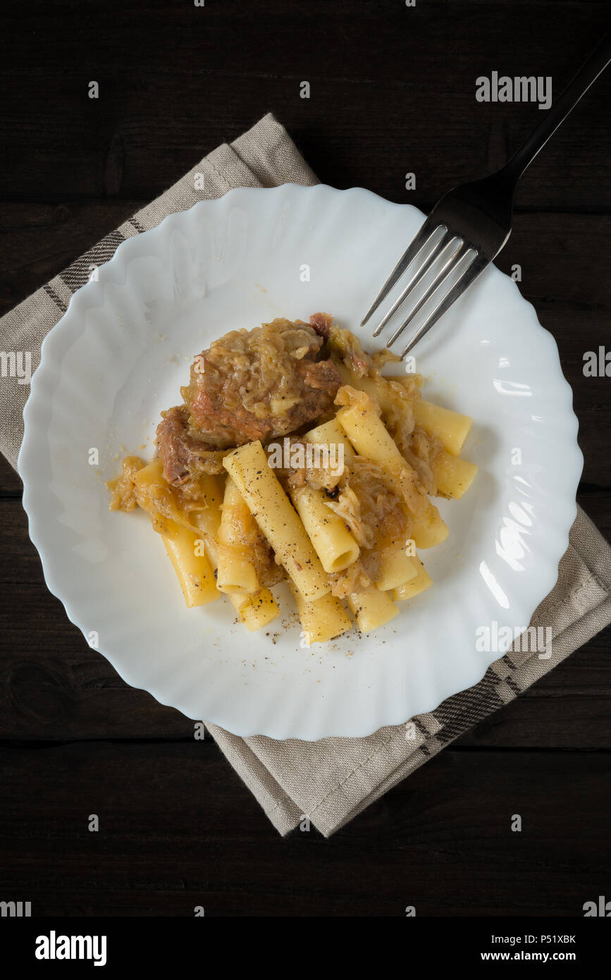genovese pasta neapolitan food recipe, with onions,and beef Stock Photo ...
