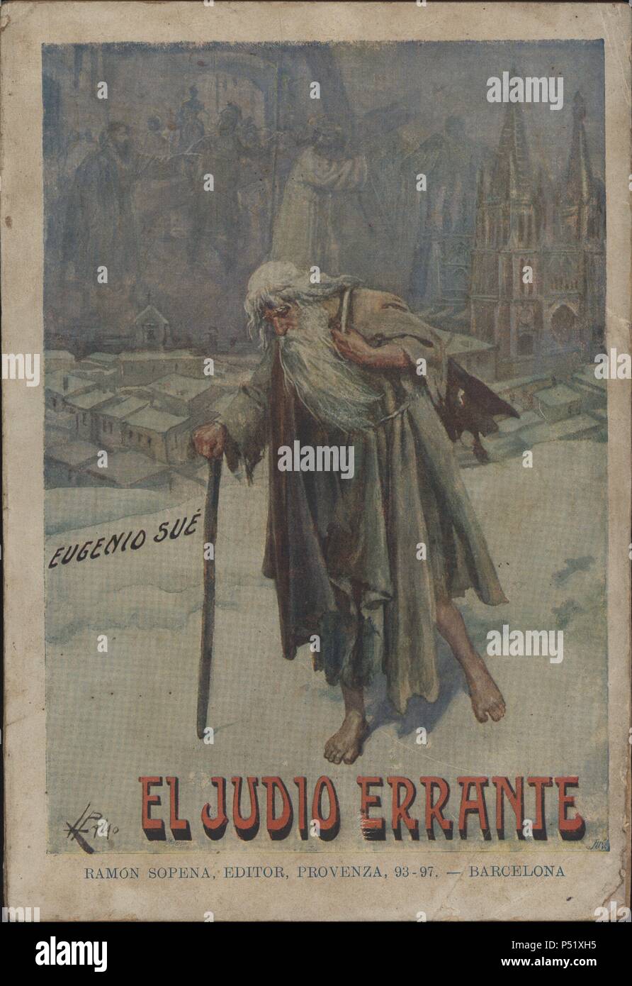 Portada de la novela EL JUDIO ERRANTE, de Eugenio Sué (París, 1804 ...